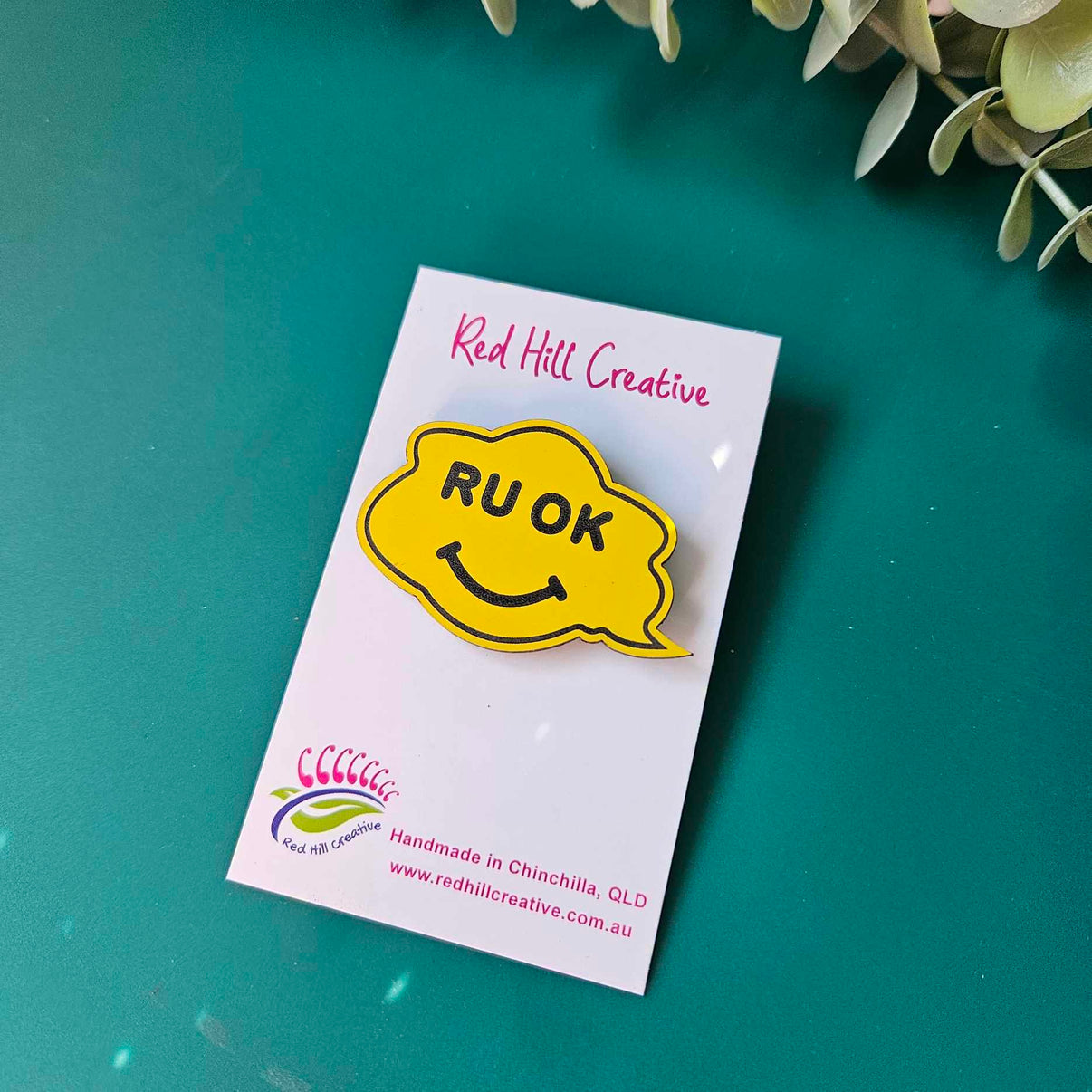 RUOK Badges | Pin or Magnet – Red Hill Creative