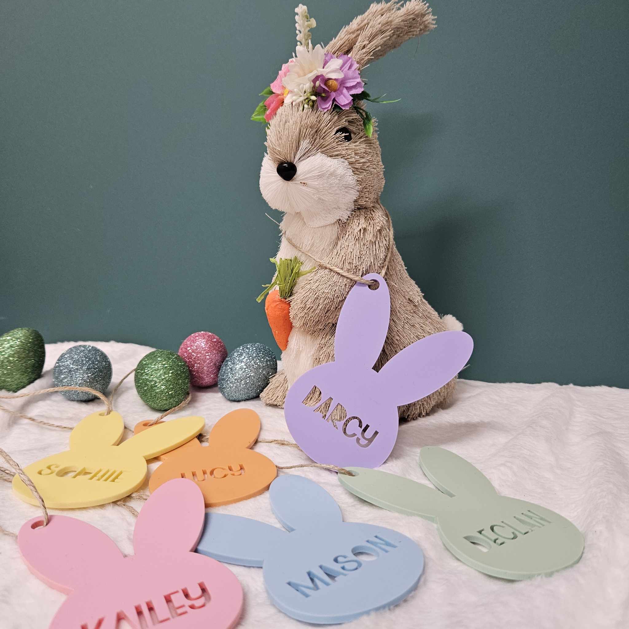 Personalised Acrylic Easter Name Tags – Red Hill Creative