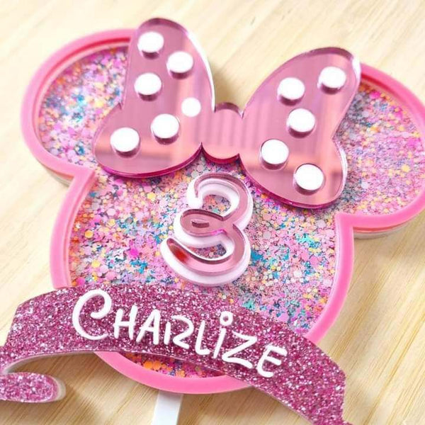 Mini Mouse Themed Cake Topper | Personalised – Red Hill Creative
